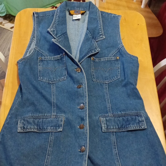 Baccini | Tops | Baccini Denim Long Vest | Poshmark